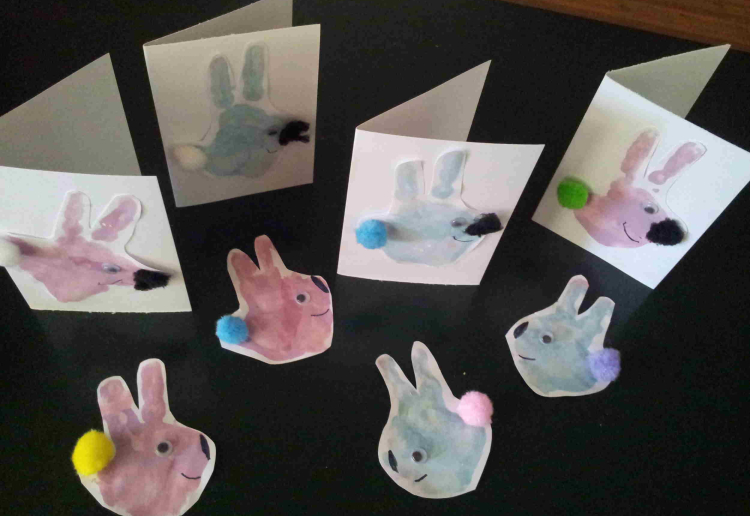 Hand Print Bunnies - Arts, Crafts and DIY