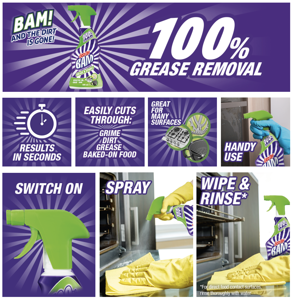 Easy-Off Bam Power Cleaner Grease & Sparkle Trigger Spray_Infographic ...