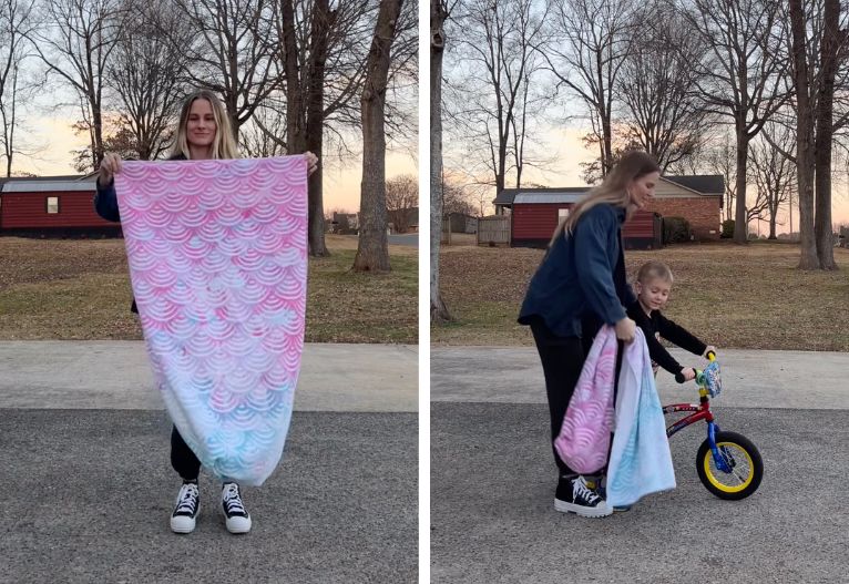 Clever Towel Hack To Teach A Child To Ride A Bike - Mouths of Mums